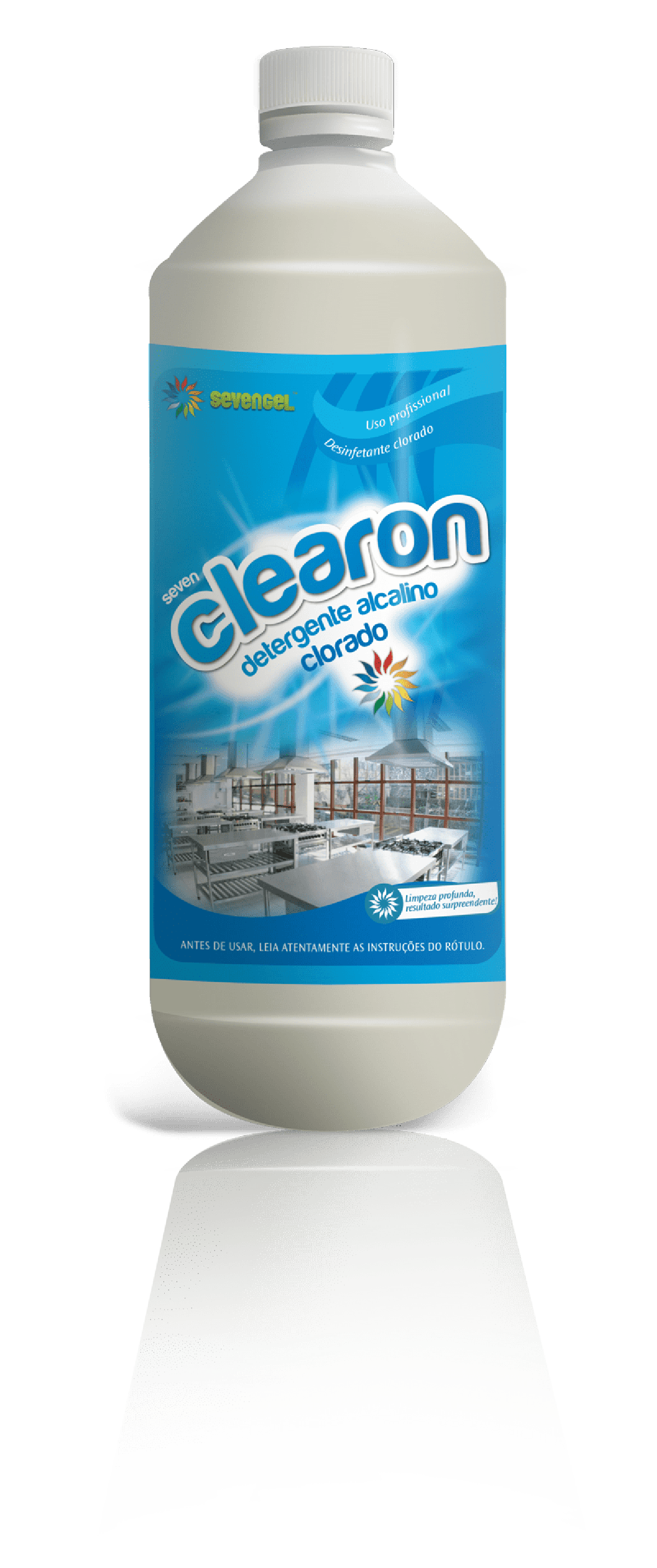 DETERGENTE LIQUIDO 1 LT CLEARON C/ ESPUMA SEVENGEL CX C/ 12 UN (5247 ...