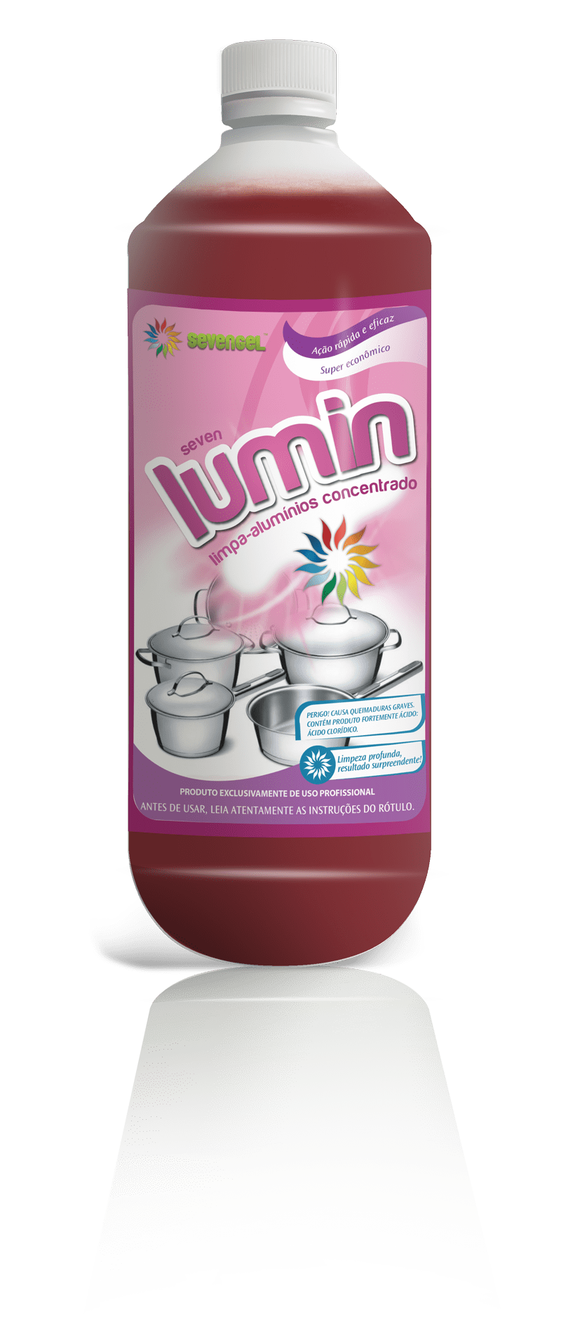 LIMPA ALUMINIO LUMIN 1 LT SEVENGEL CX C/ 12 UN (5798) | Multipack Comercial