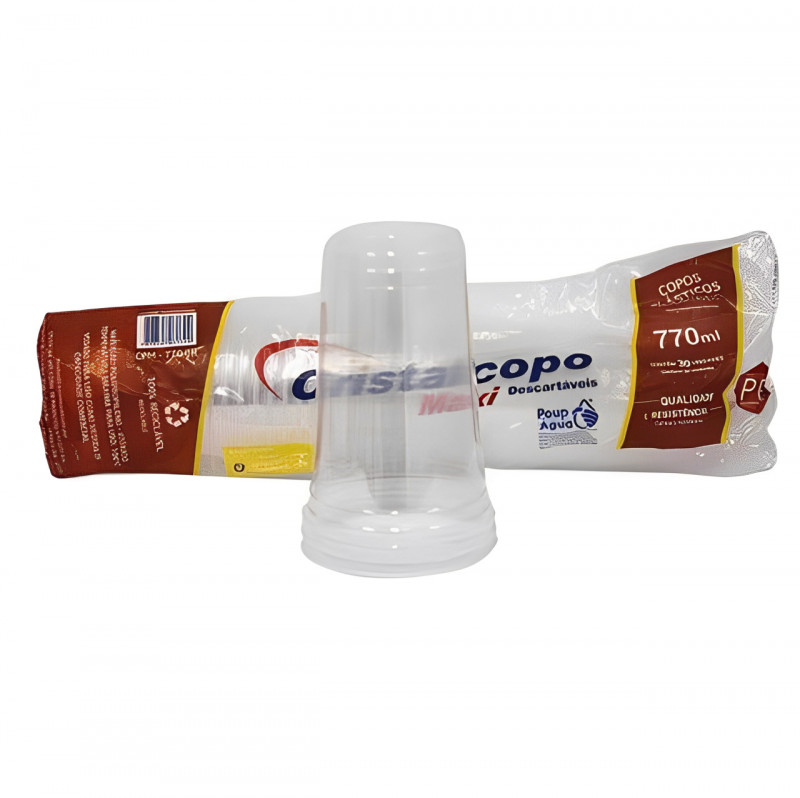 COPO PLASTICO 770 ML PP CRISTALCOPO - 00630-CPM 770 CX COM 600 UN | Multipack Comercial